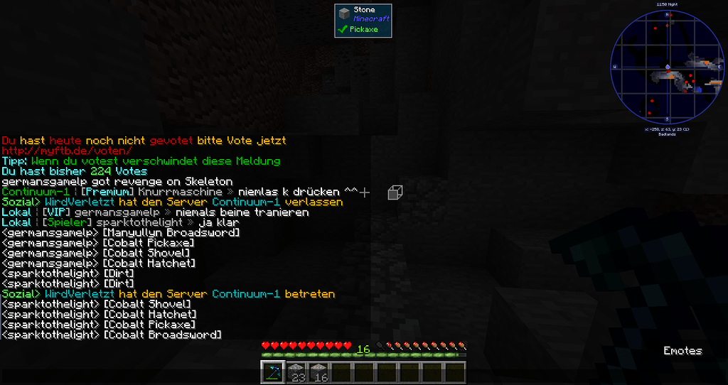 Chat Spam mit Items - Continuum - MyFTB Diskussionen